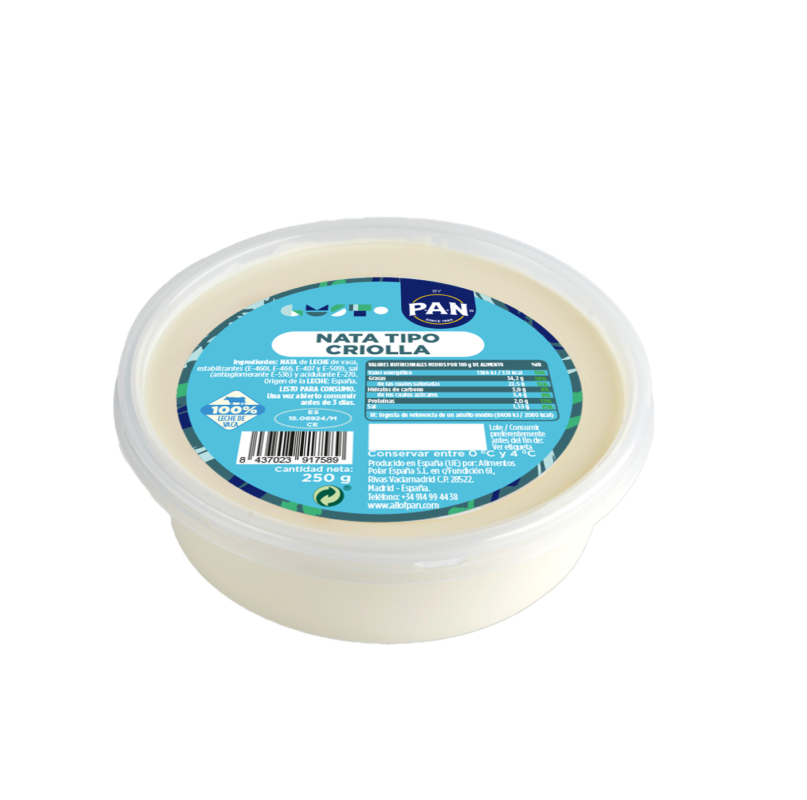Nata de leche de vaca/ 250 g/ marca P.A.N - COMANDER BBQ